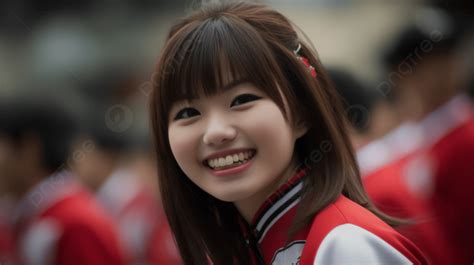 교토 치어 리더를 연주하는 아시아 소녀 치어리더 미소춤 고화질 사진 사진 웃다 배경 일러스트 및 사진 무료 다운로드