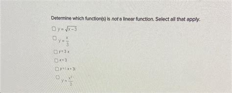 Solved Determine Which Function S Is Not A Linear Function Chegg