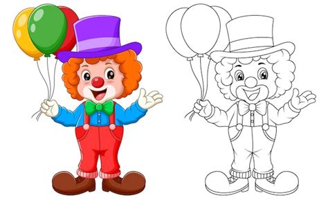 Payaso Con Globos Para Colorear Payaso Pinterest