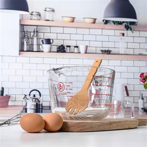 8 Cup Large Glass Measuring Cup Kitchen Mixing Bowl Liquid Measure C