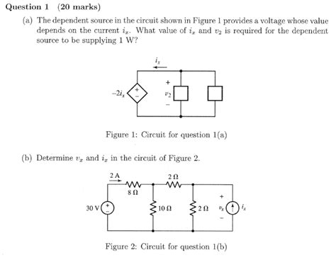 solved question 1 20 marks a the dependent source in the