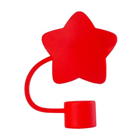 Red G For Stanley Food Grade Silicone Straw Cap For Stanley Straw Cover Star 10mm Dustproof