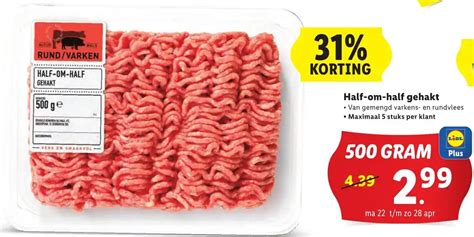 Half Om Half Gehakt 500g Aanbieding Bij Lidl