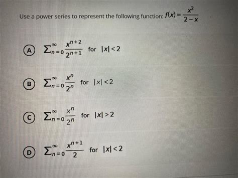 Solved Use A Power Series To Represent The Following Chegg