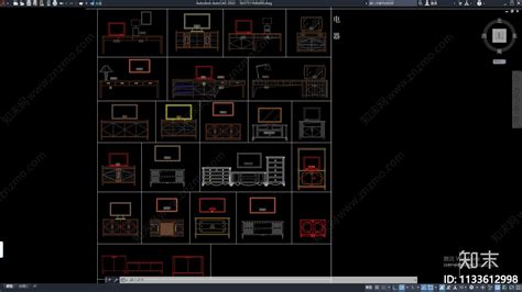 Cad电视柜立面图库施工图下载 Id 1133612998 【知末网】