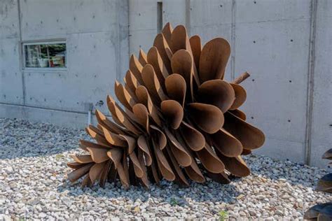 Floyd Elzinga Pine Cone 22 440 Large Naturally Rusted Weathering Steel Outdoor Sculpture