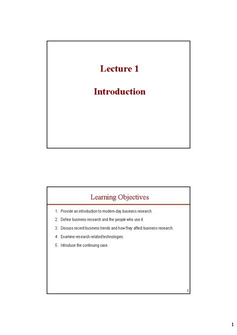 L01 01 Introduction 2 Page Lecture 1 Introduction Learning Objectives 1 Provide An