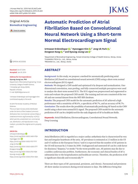Pdf Automatic Prediction Of Atrial Fibrillation Based On
