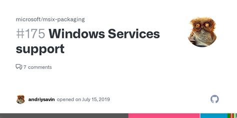 Windows Services Support Issue Microsoft Msix Packaging GitHub