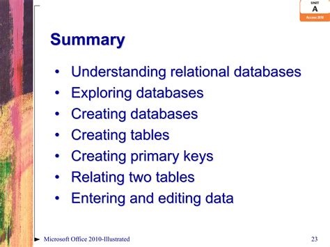 Access 2010 Unit A Ppt Pdf
