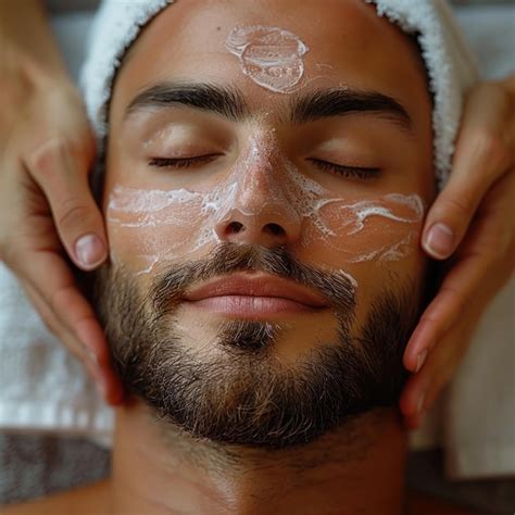 A Man Is Having A Facial Treatment And Provides Skin Care To Remove Dead Skin Cells Premium Ai