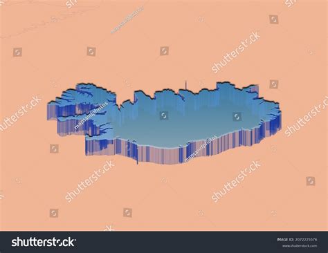 3d Render Map Iceland Stock Vector Royalty Free 2072225576 Shutterstock
