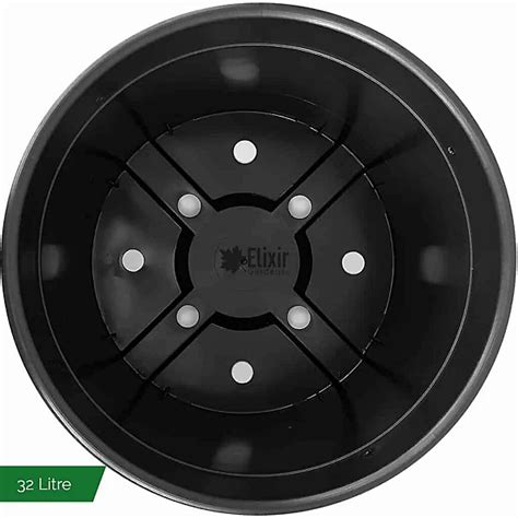 Elixir Gardens 32l Black Recycled Plastic Plant Pot X4