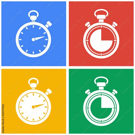 Stopwatch Icon Set Stock Vector Adobe Stock