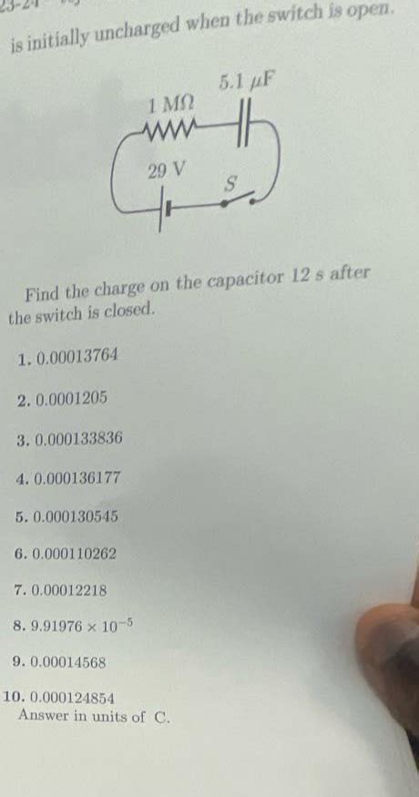 Solved Consider A Series RC Circuit The Capacitoris Chegg