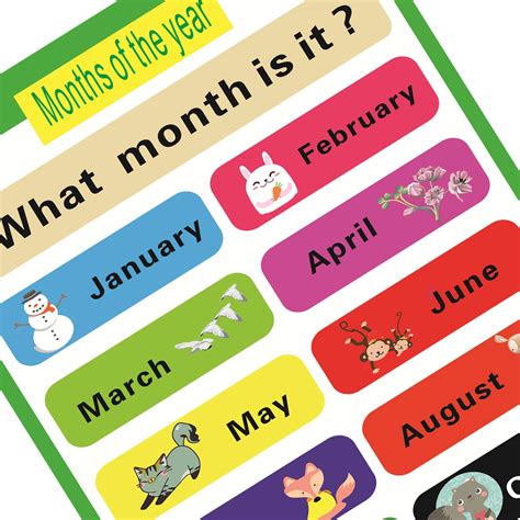Months Of The Year Chart For Preschool