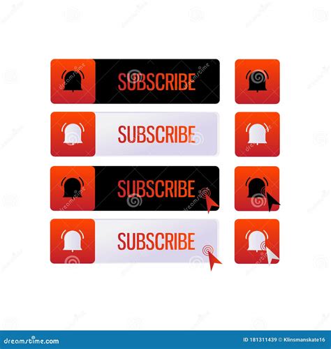 Text Box And Subscribe Button And Icon Set Stock Illustration Illustration Of Media