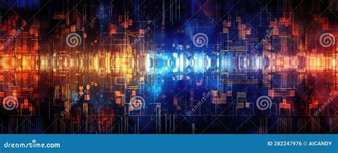 Abstract Background With A Network Of Digital Circuitry And Binary Code