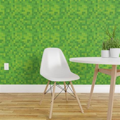 8 Bit Grass Block Spoonflower