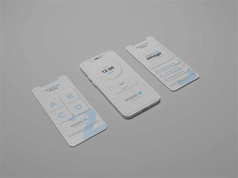 전화 및 화면 Ui Ux 앱 프레젠테이션 모형 프리미엄 Psd 파일