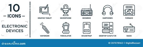 Linear Furnace Icon From Electronic Devices Outline Collection Thin Line Furnace Vector
