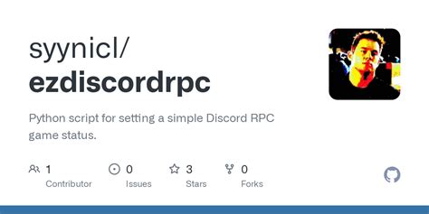 Github Syyniclezdiscordrpc Python Script For Setting A Simple Discord Rpc Game Status