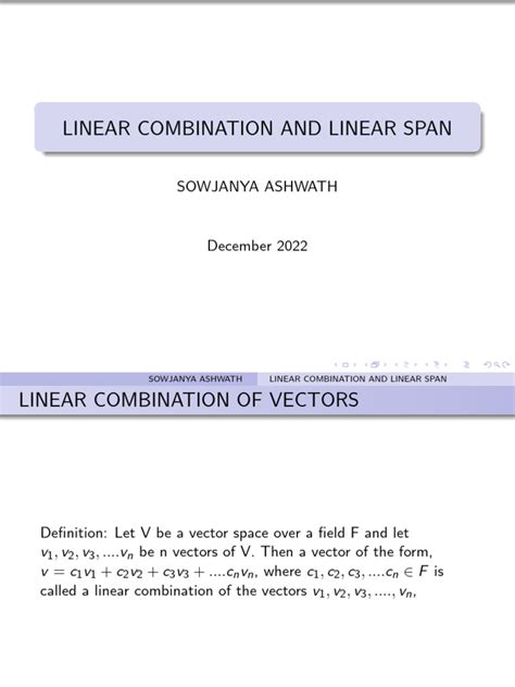 linear combination and linear span pdf vector space linear subspace