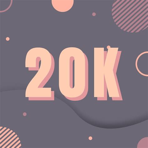20k 소셜 팔로워 및 구독자 템플릿 프리미엄 벡터