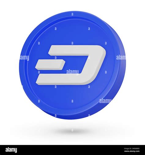 3d Coin Cryptocurrency Symbol Dash 3d Vector Icon Illustration Isolated On A White Background