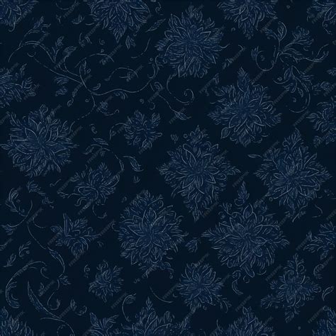 Premium Vector A Dark Blue Background With Floral Design