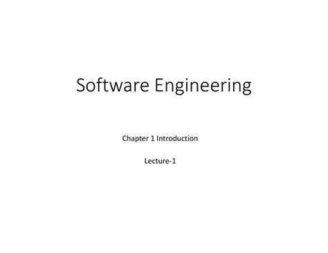 Lec Software Engineering Lectures Software Engineering Chapter Introduction Lecture