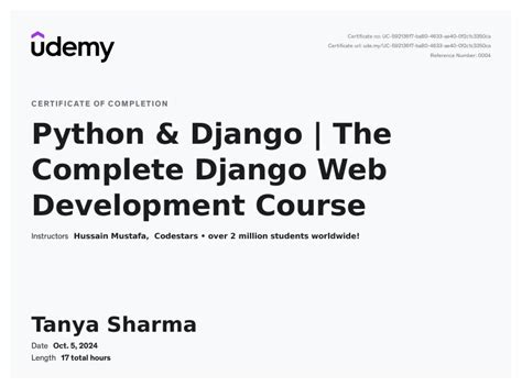 Tanya Sharma On Linkedin Python Udemy Course Certification Career