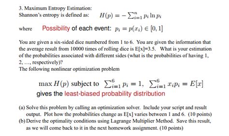 3 maximum entropy estimation shannon s entropy is