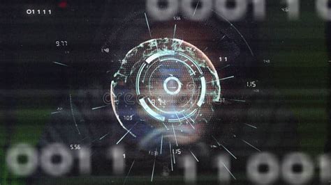 Rotating Circular Elements And Numerical Data In Futuristic Digital