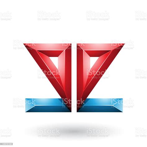 파란색과 빨간색 3d 기하학적 양면 양각된 문자 E 벡터 일러스트 레이 션 0명에 대한 스톡 벡터 아트 및 기타 이미지 0명 디자인 로고 Istock
