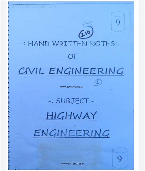 Highway Engineering Handwritten Notes Gate Notes Civil Engineering
