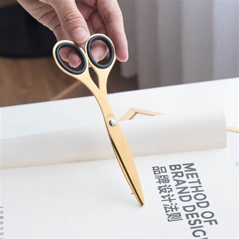 Golden Brass School Scissors Minimalist Office Hou Grandado