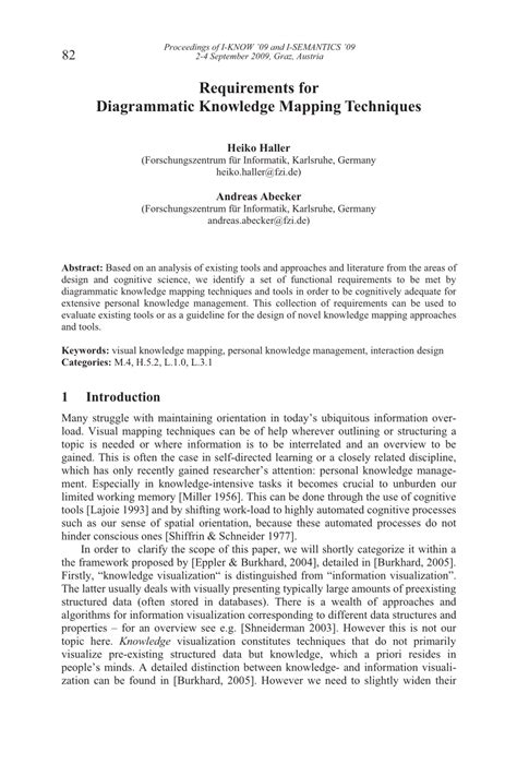 Pdf Requirements For Diagrammatic Knowledge Mapping Techniques