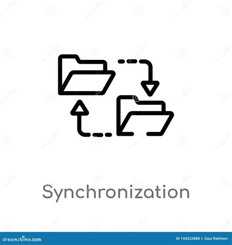 Outline Synchronization Vector Icon Isolated Black Simple Line Element Illustration From Big