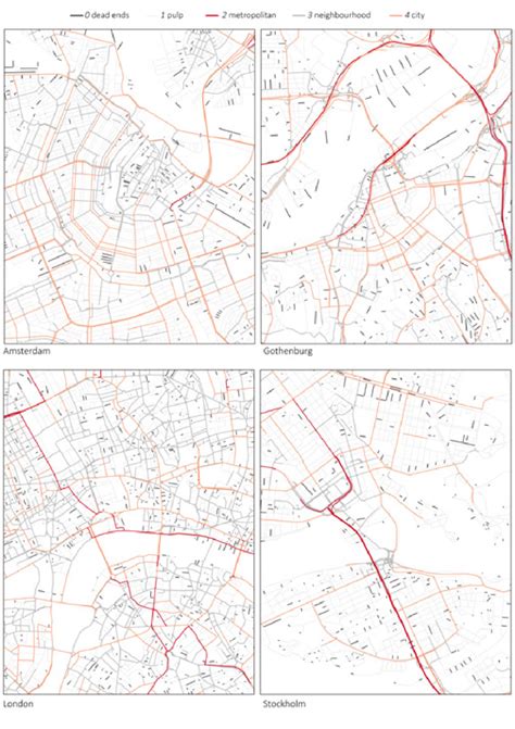 Maps Of The City Centre Of The Four Cities At The Same Scale Showing