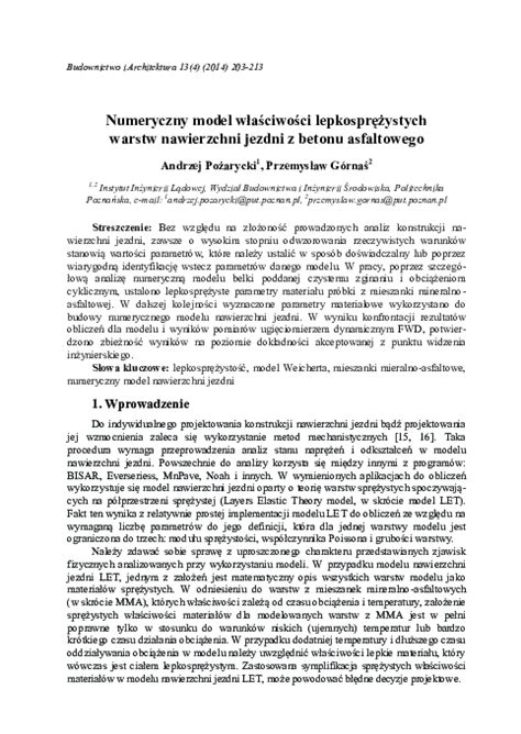 Pdf The Numeric Model Of The Properties Of Viscoelastic Pavement
