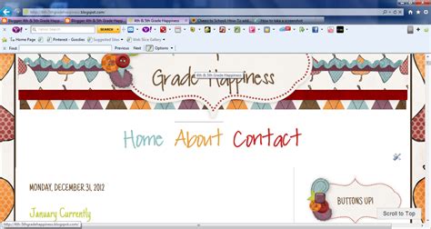 4th 5th Grade Happiness Adding A Scroll To Button To Your Blog