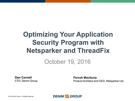 Optimizing Your Application Security Program With Netsparker And