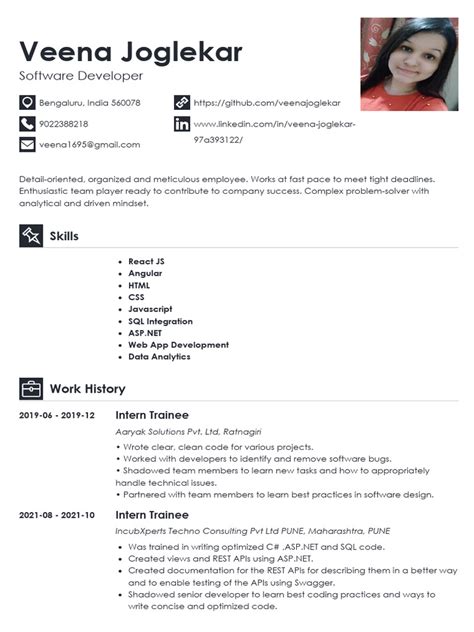 Veenajoglekar Resume Pdf My Sql Web Application