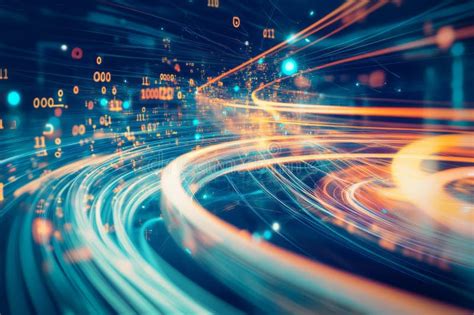 A Swirling Vortex Of Quantum Energy Composed Of Radiant Cybernetic Light Trails Digital Data