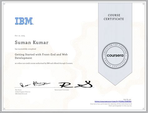 Suman Kumar On Linkedin Ibm Coursera Webdevelopment Frontend Html Css Javascript Linkedin