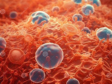 Staphylococcus Aureus Cells Microscopic View Stock Illustration