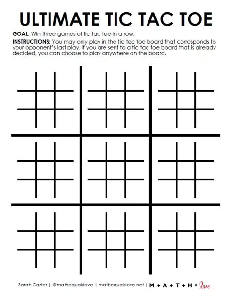 Tic Tac Toe Printable
