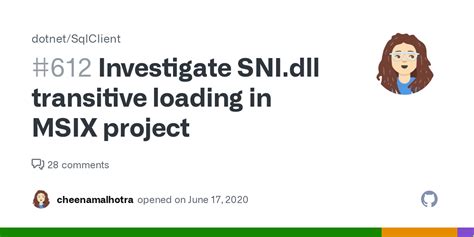 investigate sni dll transitive loading in msix project · issue 612