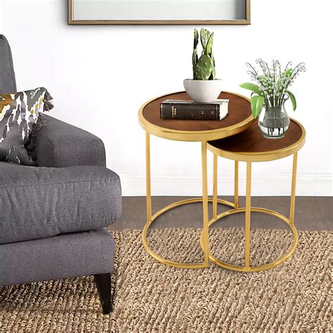 Side Table Set Of 2 Wooden End Table